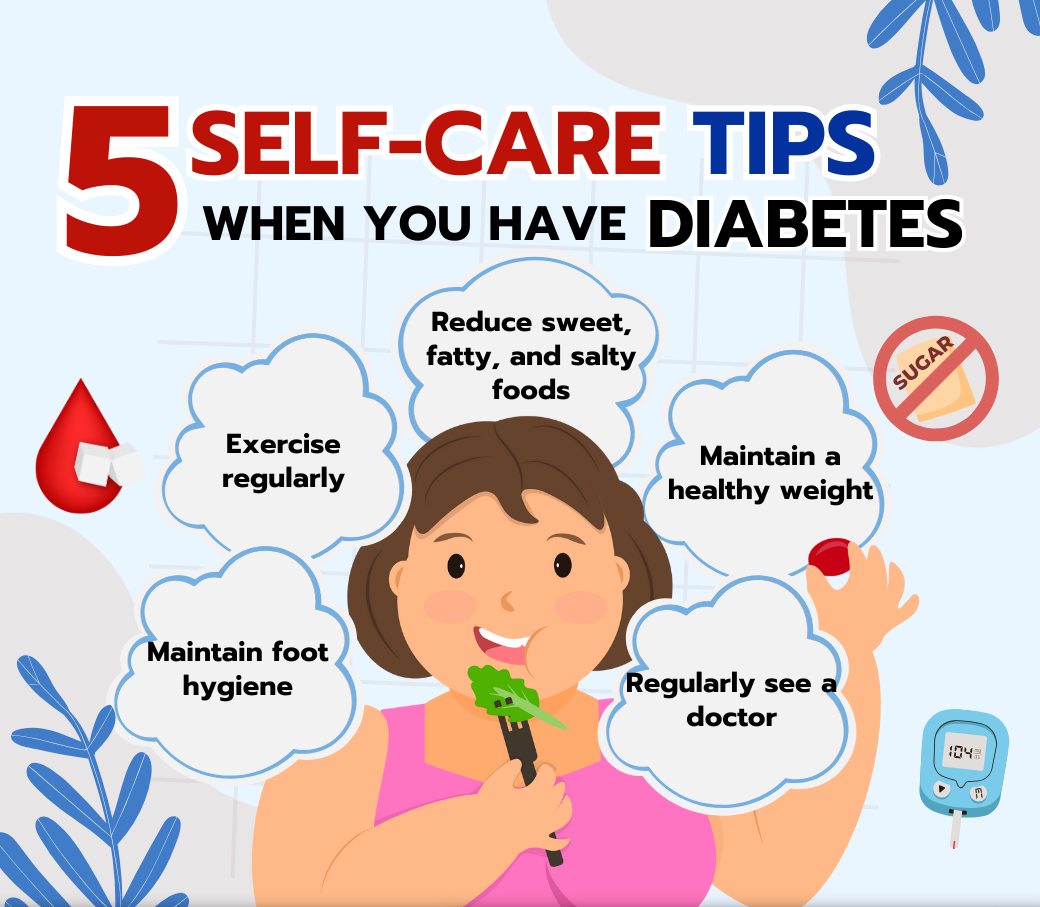 5 self-care tips when you have "diabetes" | Phitsanulok Hospital | Tel ...